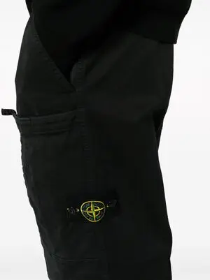 Stone Island Cotton Cargo Trousers - Black