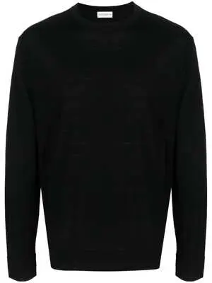 BALLANTYNE Round Neck Wool Jumper - Black