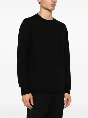 BALLANTYNE Round Neck Wool Jumper - Black