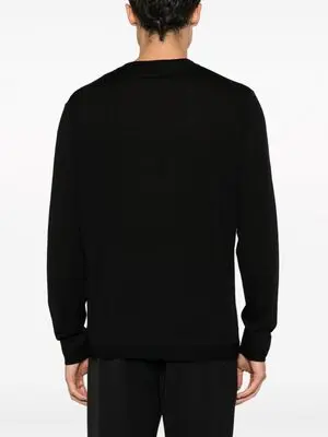 BALLANTYNE Round Neck Wool Jumper - Black