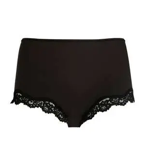 SKIMS Fits Everybody Lace-trim Boyshort Briefs - Black