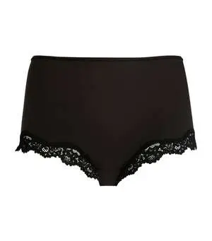 SKIMS Fits Everybody Lace-trim Boyshort Briefs - Black