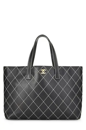 CHANEL Calfskin Wild Stitch Large Tote
