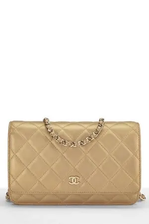 Chanel Metallic Lambskin Classic Wallet-on-chain