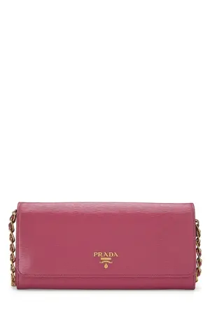 Prada Vitello Move Wallet On Chain - Pink
