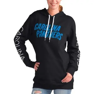 G-III 4HER BY CARL BANKS Carolina Panthers Extra Inning Pullover Hoodie - Black