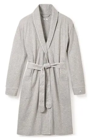 PETITE PLUME Luxe Pima Cotton Maternity Robe - Heather Grey