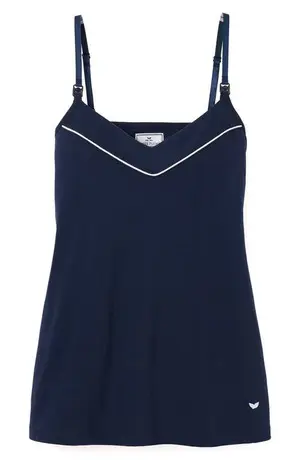 PETITE PLUME Luxe Pima Cotton Maternity/nursing Camisole - Navy