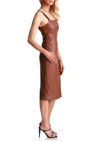 Avec Les Filles Faux-leather Sheath Dress