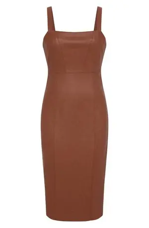 Avec Les Filles Faux-leather Sheath Dress