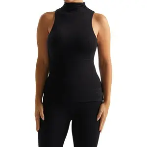 Naked Wardrobe Sleeveless Mock Neck Top Black