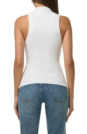 Naked Wardrobe Sleeveless Mock Neck Top - White