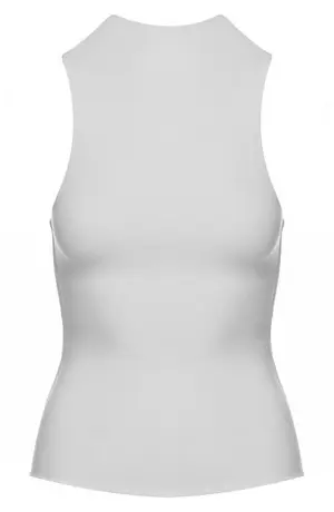Naked Wardrobe Sleeveless Mock Neck Top - White