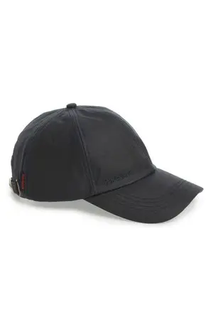 Barbour Waxed Cotton Baseball Cap - Navy
