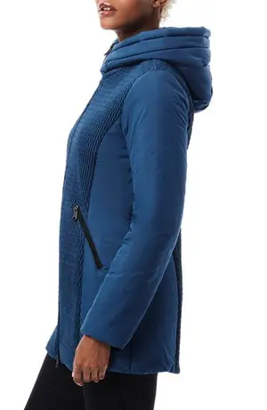 Bernardo Textured Hooded Walking Coat