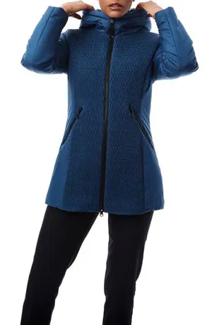 Bernardo Textured Hooded Walking Coat
