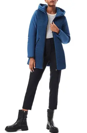 Bernardo Textured Hooded Walking Coat