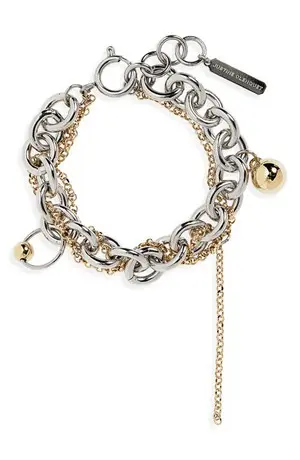 JUSTINE CLENQUET Lewis Two-tone Charm Bracelet - Gold And Palladium