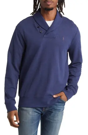 Ralph Lauren Shawl Collar Double Knit Jersey Pullover