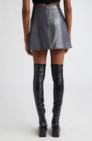 COURREGES Re-edition Vinyl Miniskirt - Steel Grey