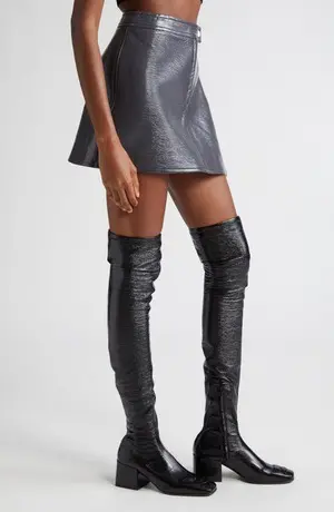 COURREGES Re-edition Vinyl Miniskirt - Steel Grey