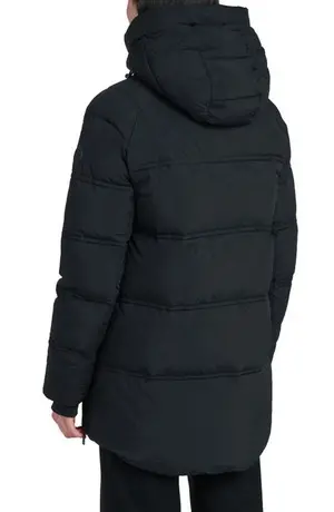 THE RECYCLED PLANET COMPANY Orva Water Resistant Hooded Down Puffer Jacket - Black