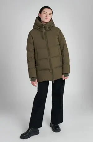 THE RECYCLED PLANET COMPANY Orva Water Resistant Hooded Down Puffer Jacket