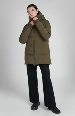 THE RECYCLED PLANET COMPANY Orva Water Resistant Hooded Down Puffer Jacket