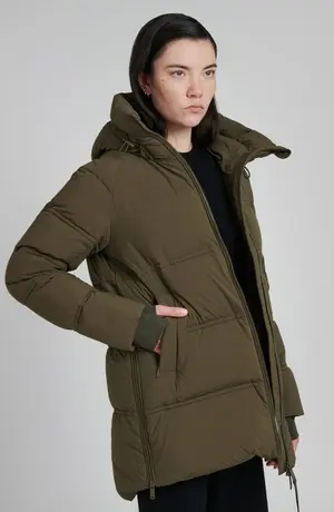 THE RECYCLED PLANET COMPANY Orva Water Resistant Hooded Down Puffer Jacket