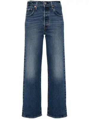 LEVI'S Ribcage High-waisted Straight Jeans Blue