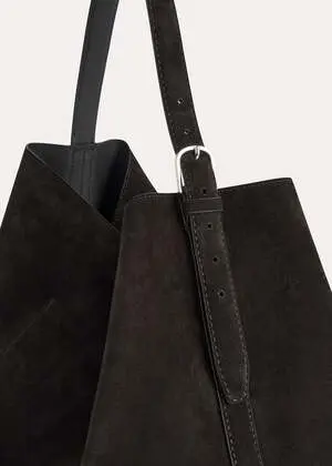TOTEME Belted Suede Tote Bag - Brown