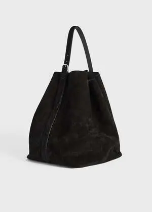 TOTEME Belted Suede Tote Bag - Brown