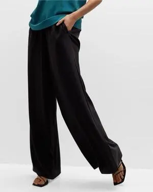 JOSEPH Hulin High-rise Wide-leg Pants - Black