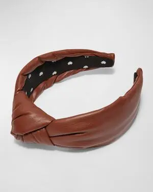 Lele Sadoughi Knotted Faux Leather Headband - Walnut 