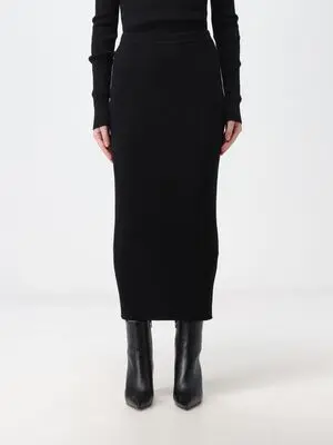 Alexander McQueen Ribbed Wool Blend Pencil Skirt