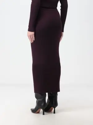 Alexander McQueen Ribbed Wool Blend Pencil Skirt - Red Purple