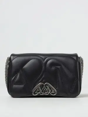 Alexander McQueen Seal Bag With Quilted Monogram - Black