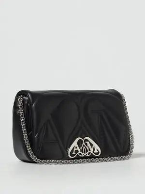 Alexander McQueen Seal Bag With Quilted Monogram - Black