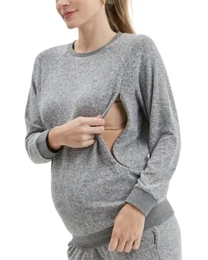 NOM MATERNITY Nursing Sweatshirt - Grey