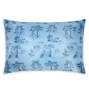Gingerlily X Sheila Bridges Harlem Toile Silk Pillowcase, Standard - Blue