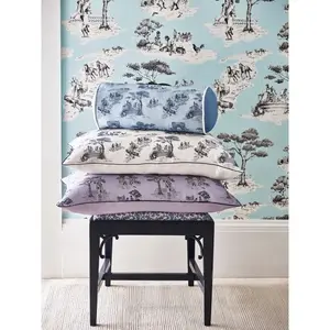 Gingerlily X Sheila Bridges Harlem Toile Silk Pillowcase, Standard - Blue