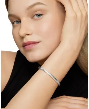 David Yurman Sculpted Cable Bangle Bracelet - White