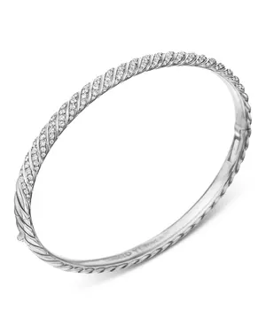 David Yurman Sculpted Cable Bangle Bracelet - White