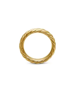 David Yurman Sculpted Cable Band Ring In 18k Yellow - Gold