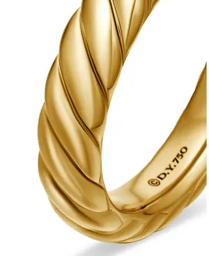 David Yurman Sculpted Cable Band Ring In 18k Yellow - Gold