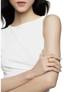 David Yurman Sculpted Cable Band Ring In 18k Yellow - Gold
