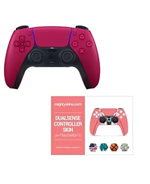 SONY Dualsense Controller In Pink With Skins Voucher Dark Red