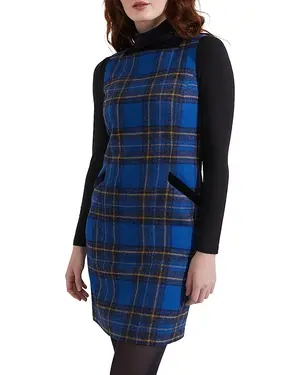 HOBBS LONDON Maven Plaid Wool Dress - Blue Multi