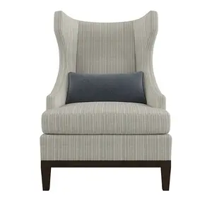 BERNHARDT Ventura Wingback Chair - - Cream Stripe