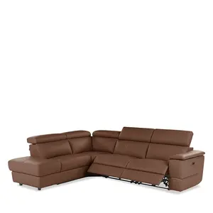 GIUSEPPE NICOLETTI Ronaldo 3 Piece Recliner Sectional - Bull Cognac